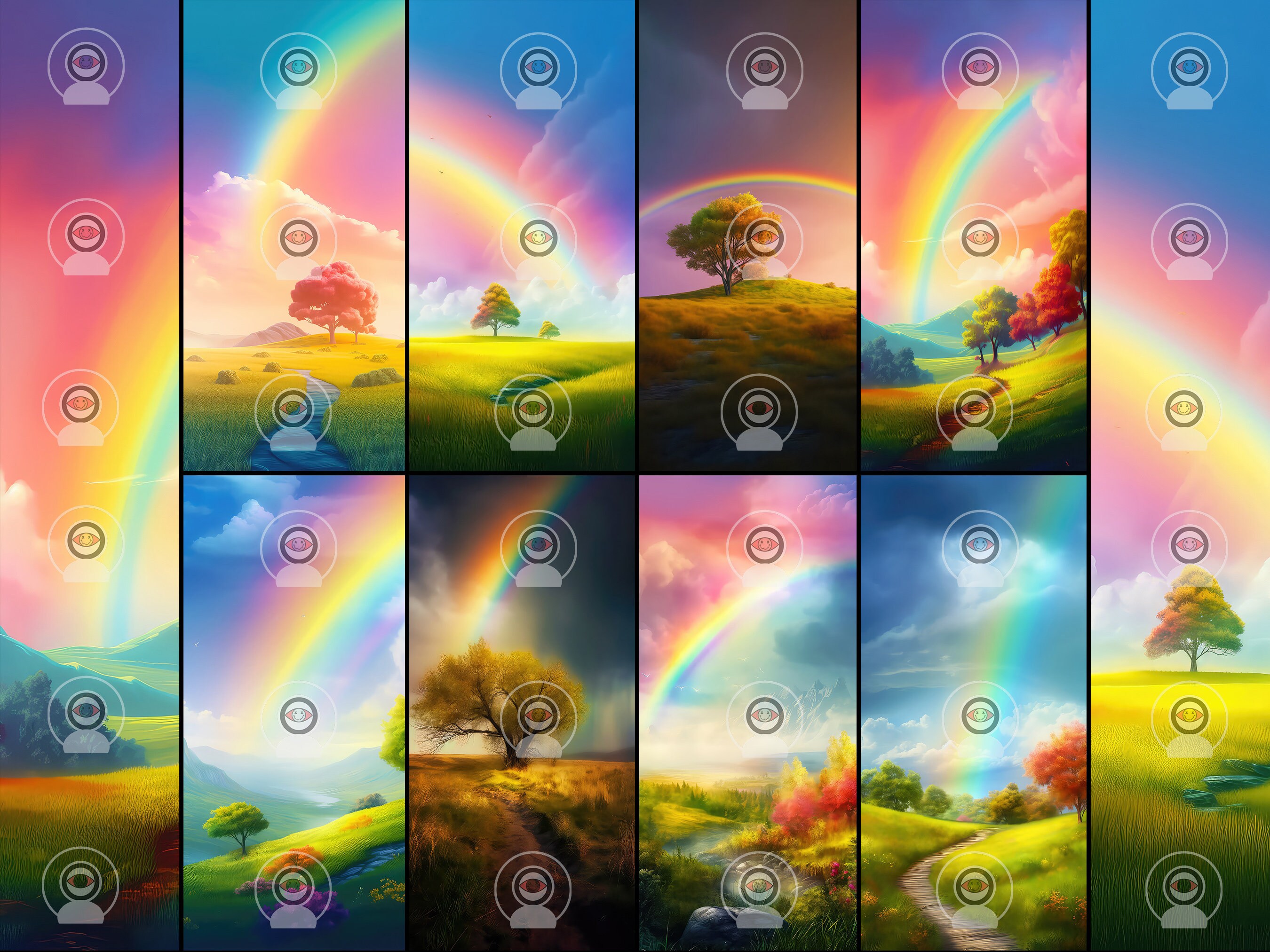 Rainbow Phone Wallpaper 8 Digital Download Backgrounds Pride iPhone ...