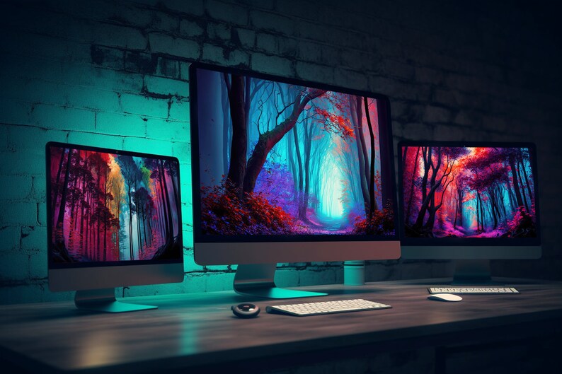 Ethereal Forest Desktop Wallpaper 12 Digital Download Backgrounds ...