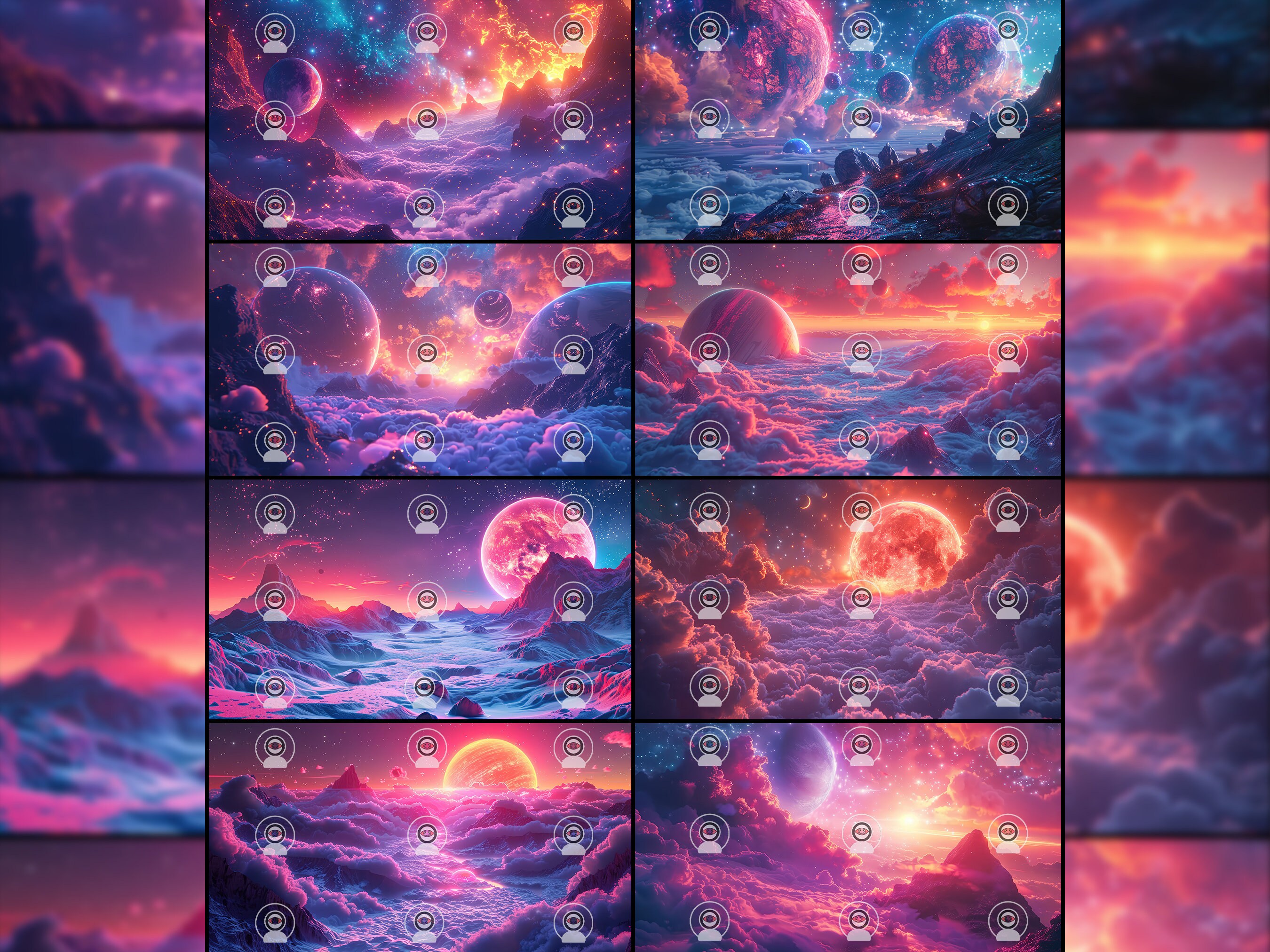 Galactic Dreamscape Wallpaper 16 Digital Download Backgrounds Space ...