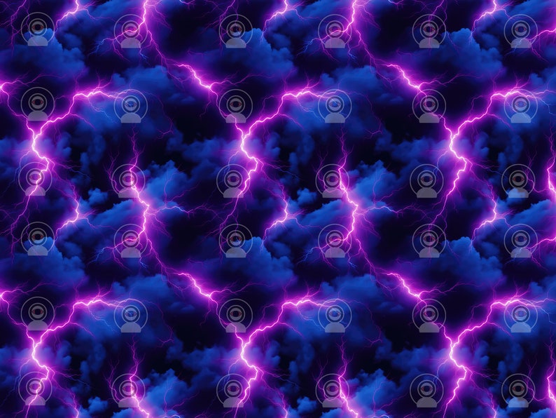 Neon Lightning Seamless Pattern Digital Download Tile Background ...