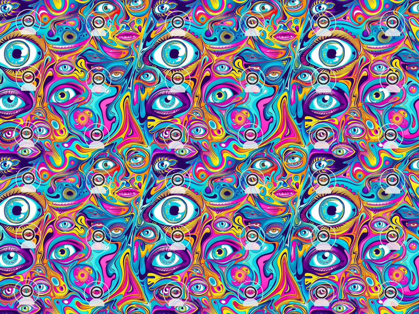 Trippy Eye Seamless Pattern Digital Download Tile Background ...