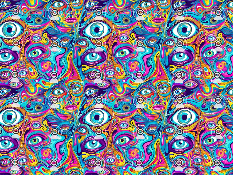 Trippy Eye Seamless Pattern Digital Download Tile Background ...