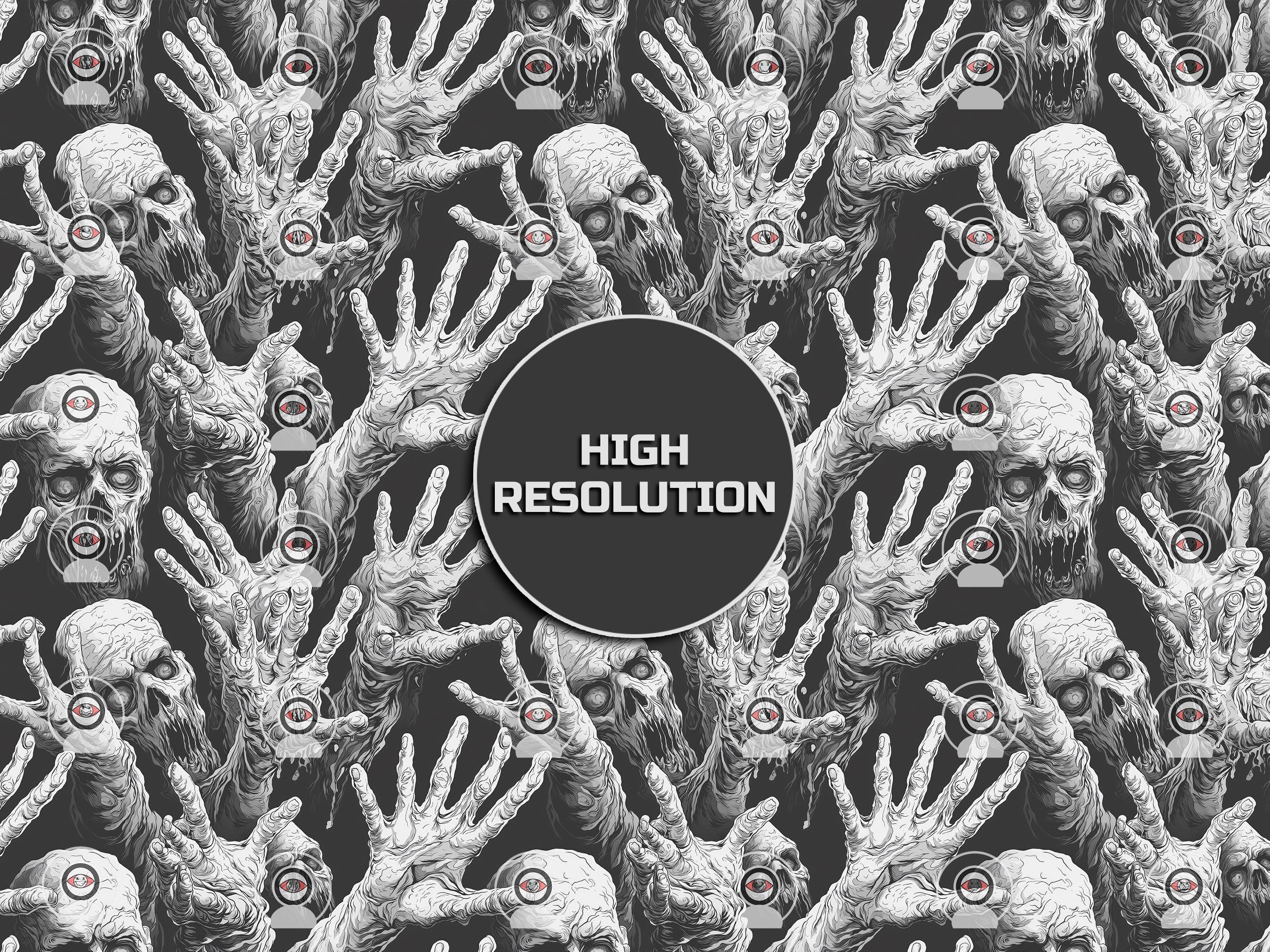 Horror Hands Seamless Pattern Digital Download Tile Background ...