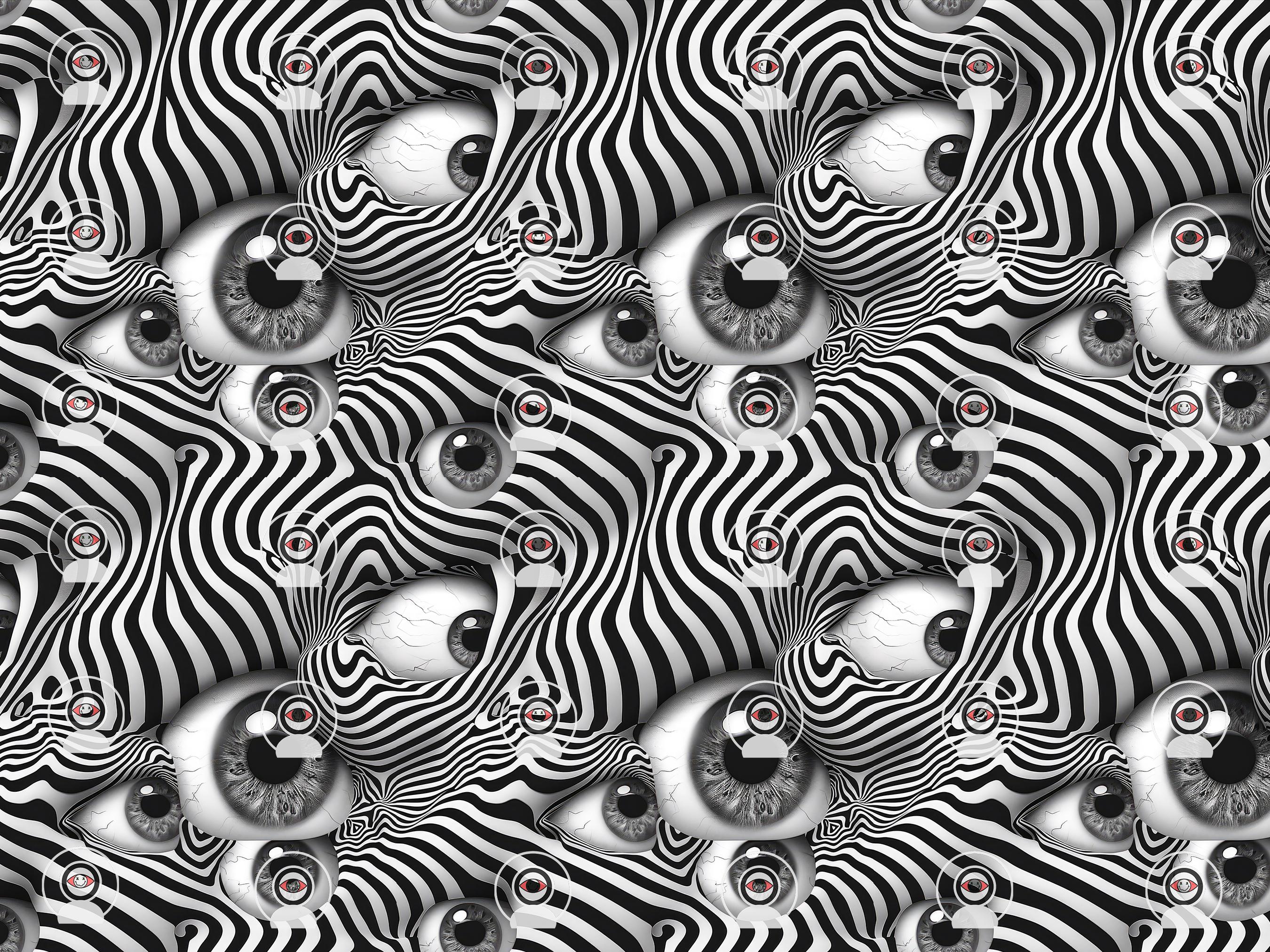Trippy Black & White Seamless Pattern Digital Download Tile Background ...
