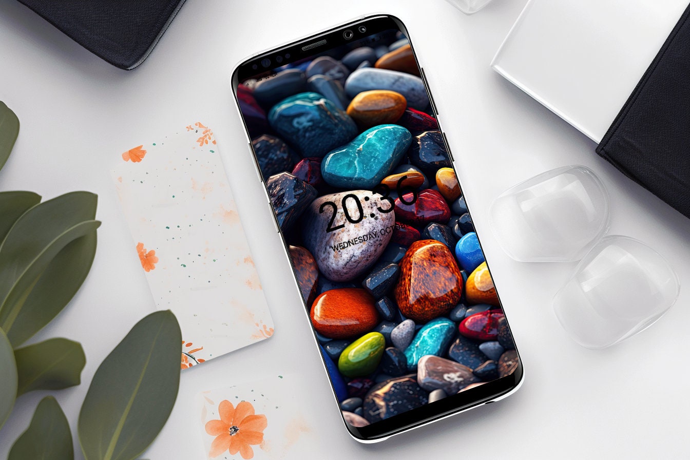 Colorful Rocks Phone Wallpaper 8 Digital Download Backgrounds Pebbles ...