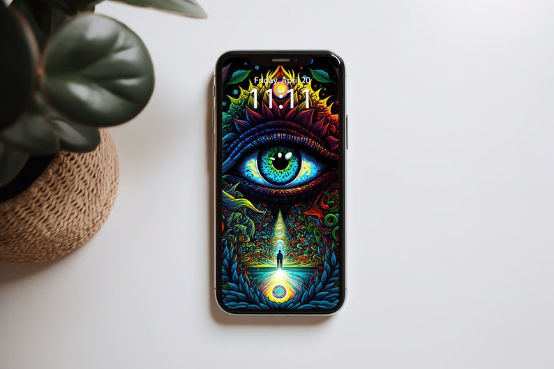 Trippy Third Eye Phone Wallpaper 6 Digital Download Backgrounds Spiritual iPhone Wallpaper ...