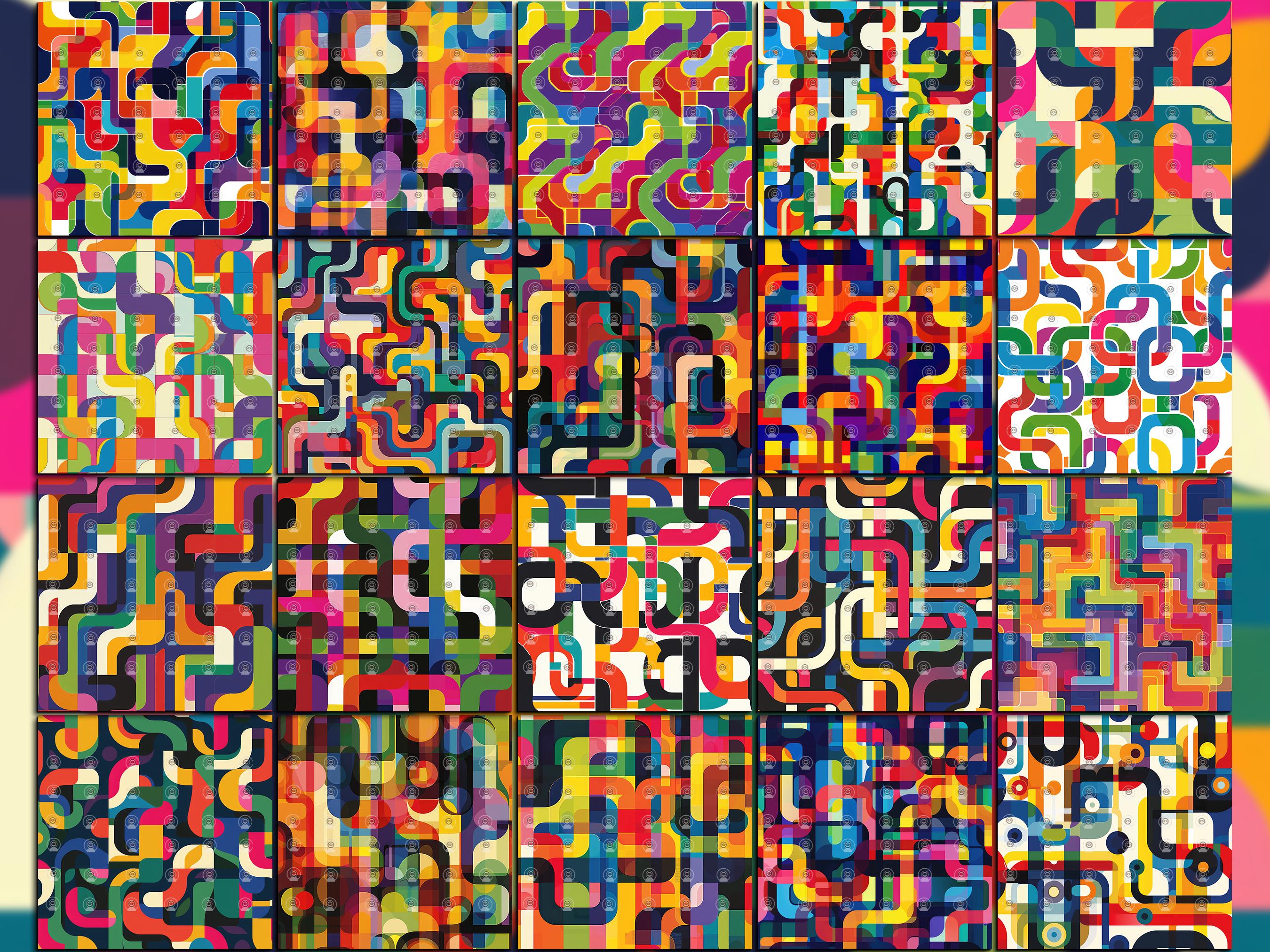 Retro Geometry Seamless Pattern Digital Download Tile Background ...