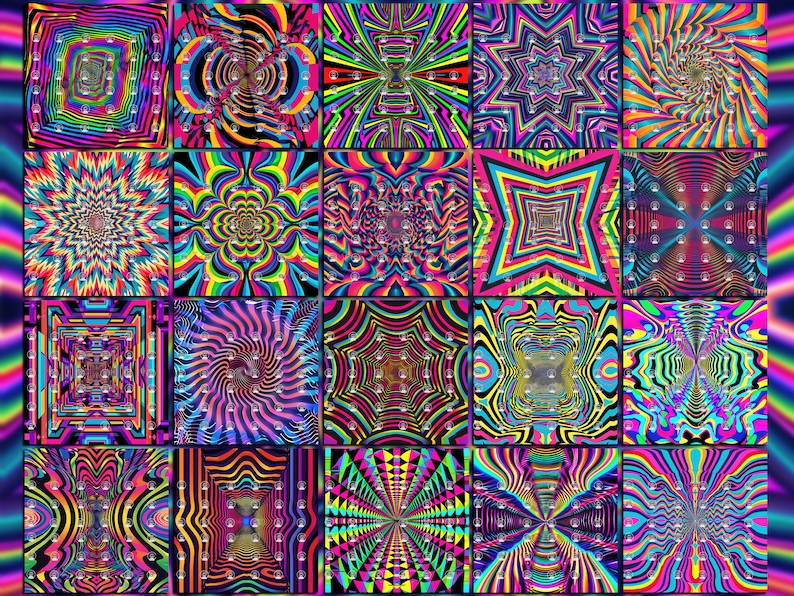 Trippy Illusion Seamless Pattern Digital Download Tile Background ...