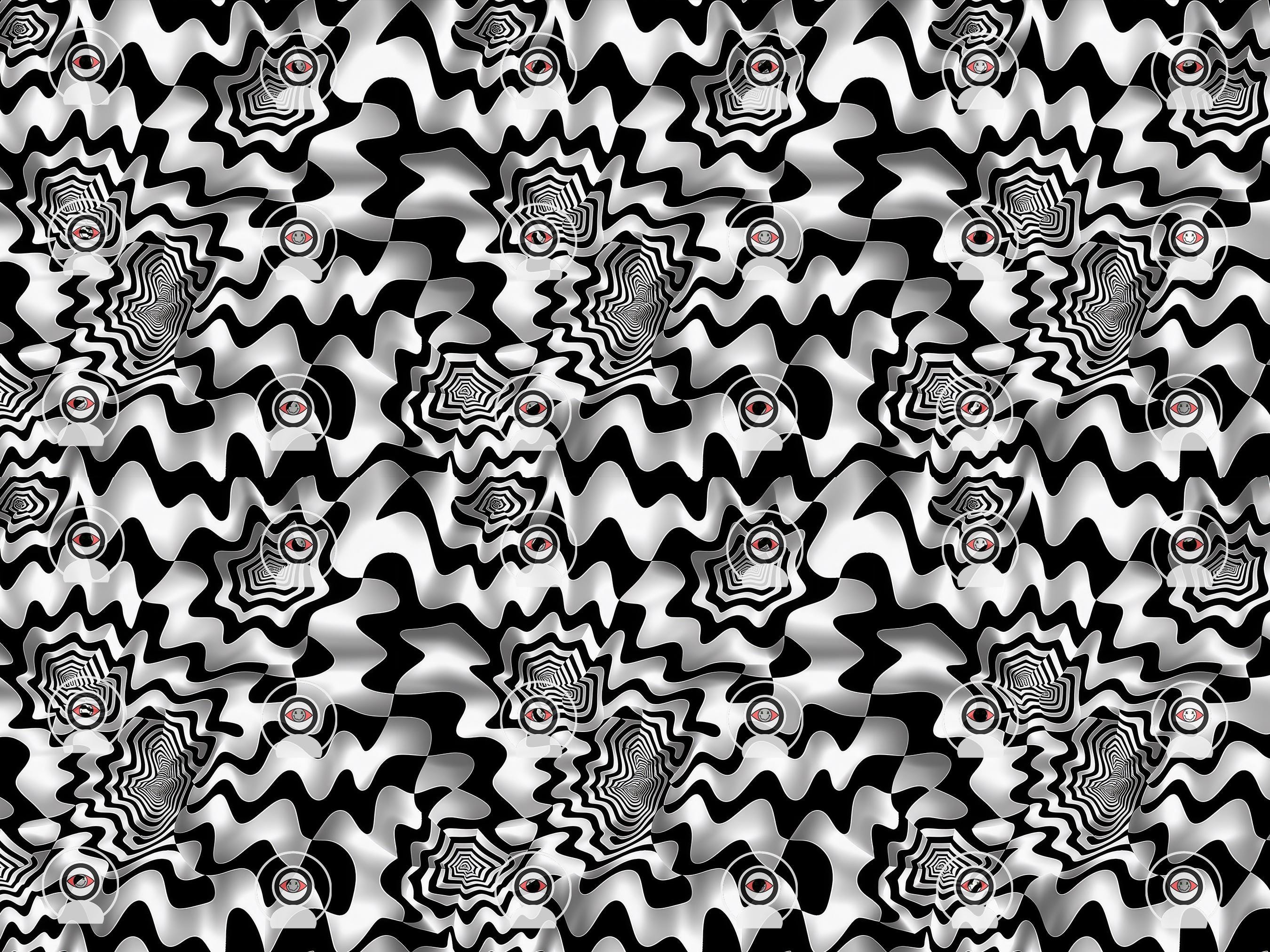 Trippy Black & White Seamless Pattern Digital Download Tile Background ...