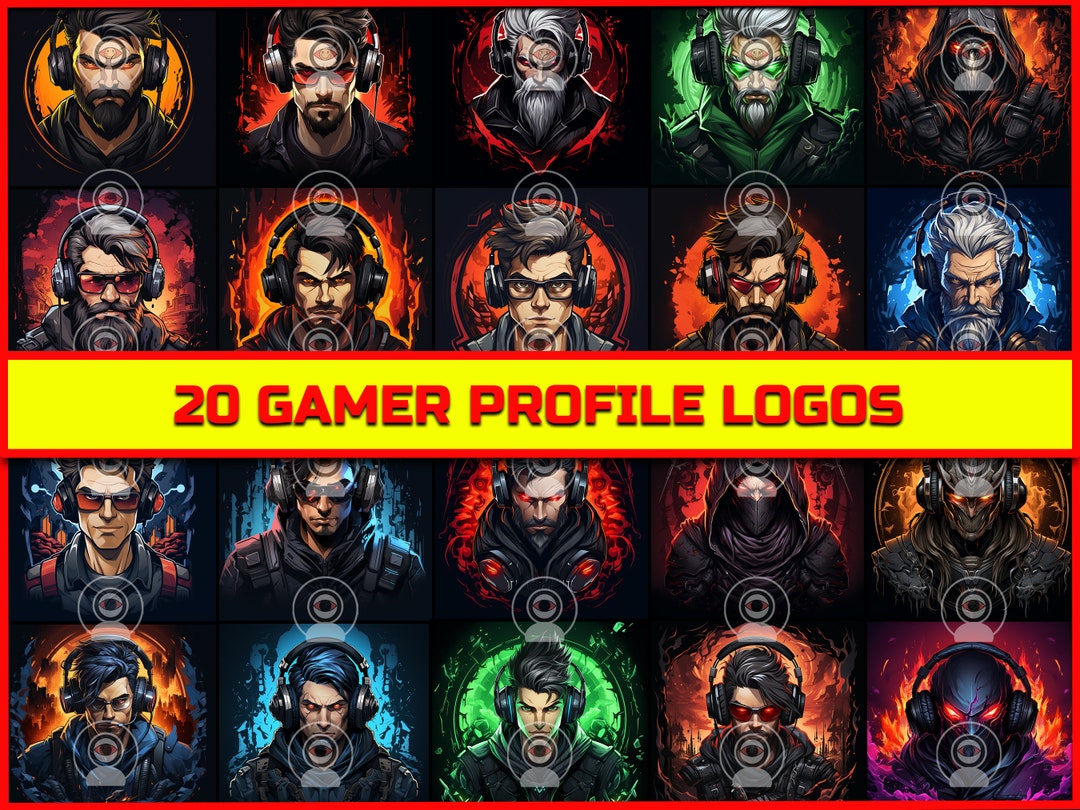 Epic Male Gamer 20 Digital Download Gaming Profile Logos, High ...