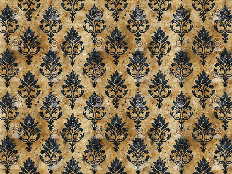 Gothic Demask Seamless Pattern Digital Download Tile Background Elegant ...