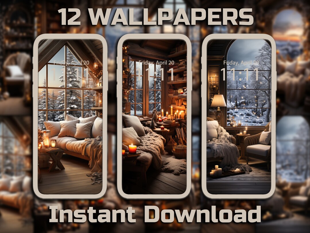 Cozi Winter Phone Wallpaper 12 Digital Download Backgrounds Christmas ...