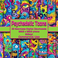 40 Psychedelic Patterns Trippy Seamless Pattern Rainbow Repeatable ...