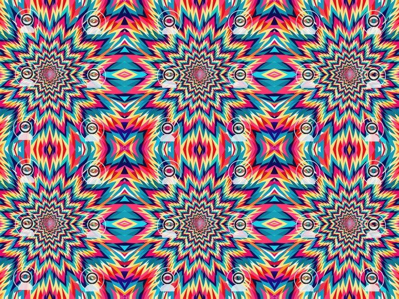 Trippy Illusion Seamless Pattern Digital Download Tile Background ...