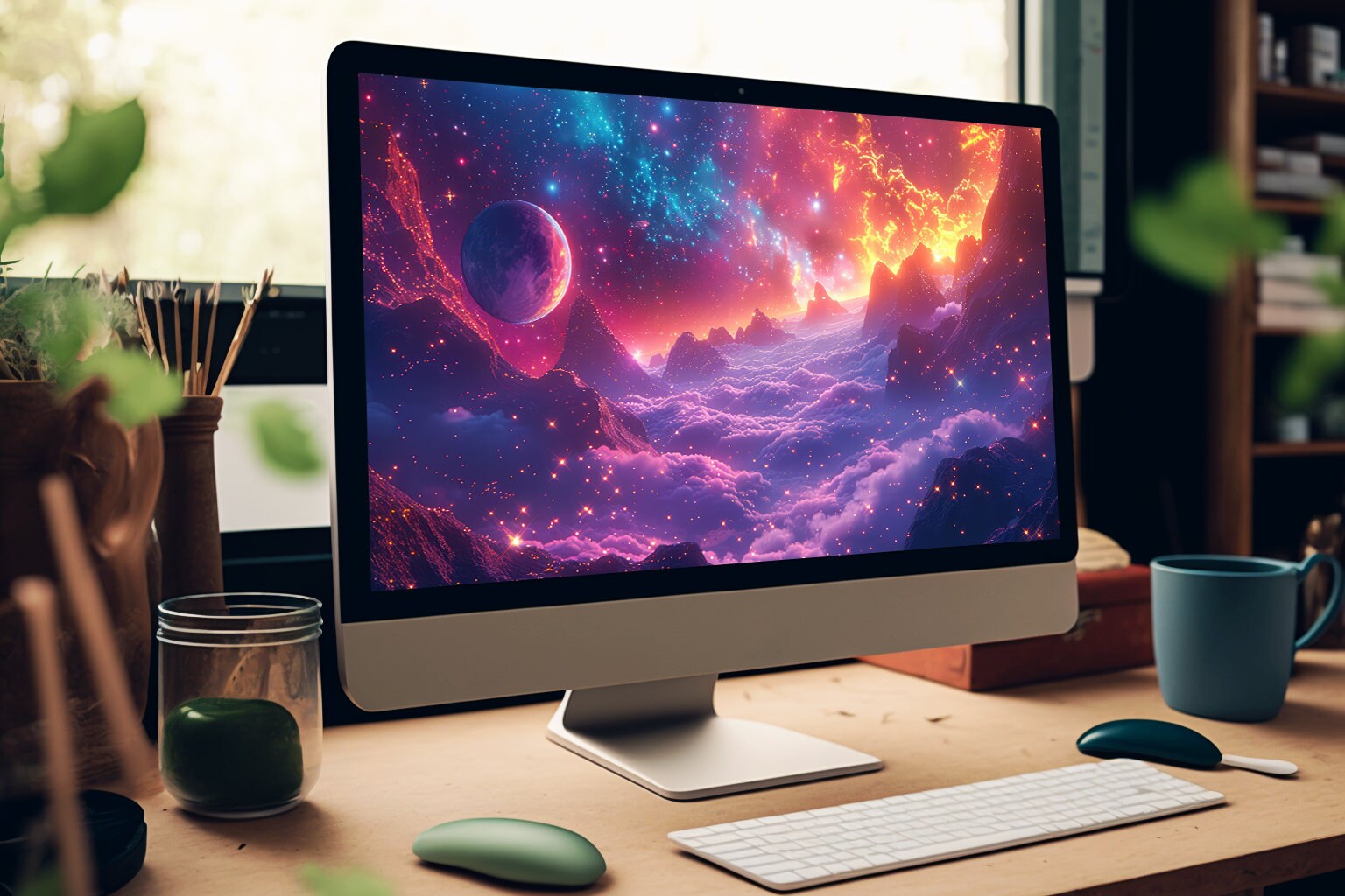 Galactic Dreamscape Desktop Background 8 Digital Download Wallpapers ...