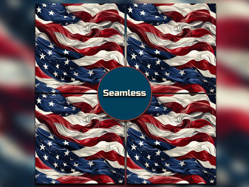 American Flag Seamless Pattern Digital Download Tile Background ...