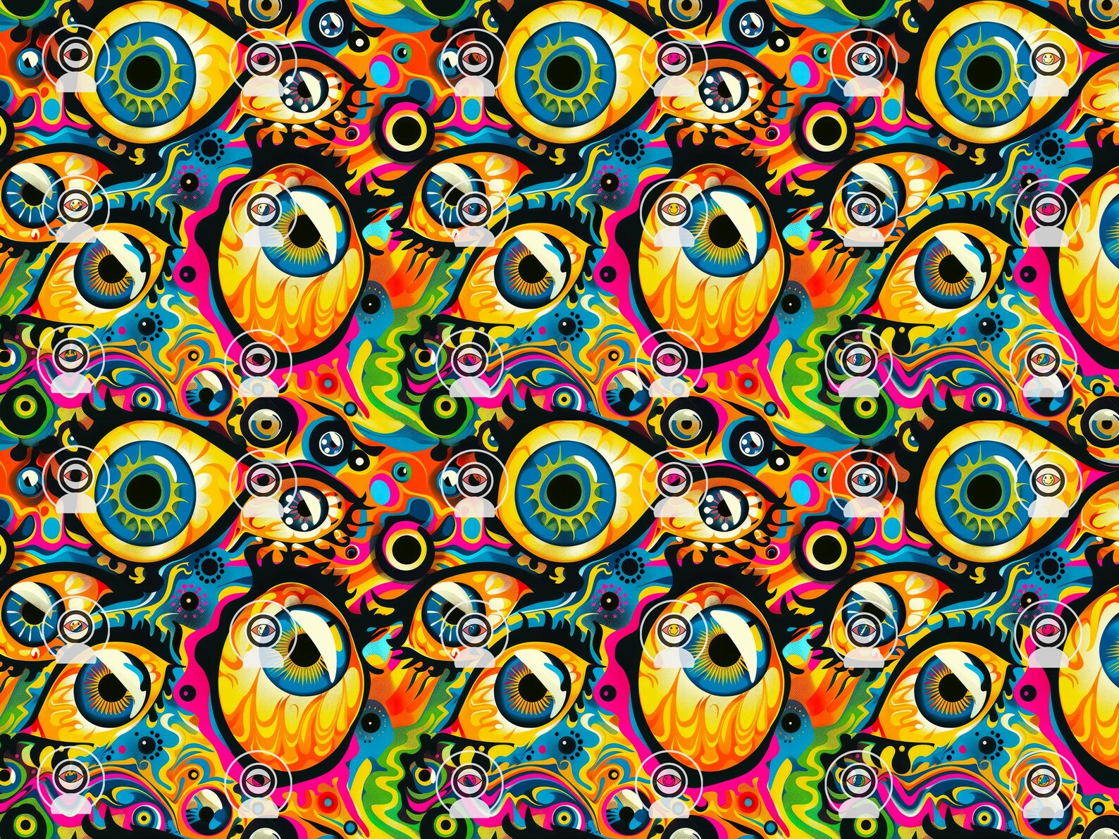 Trippy Eye Seamless Pattern Digital Download Tile Background ...