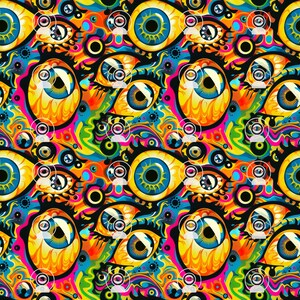 Trippy Eye Seamless Pattern Digital Download Tile Background ...