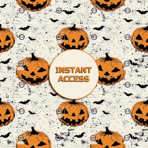 Jack-o-lantern Seamless Pattern Digital Download Tile Background ...