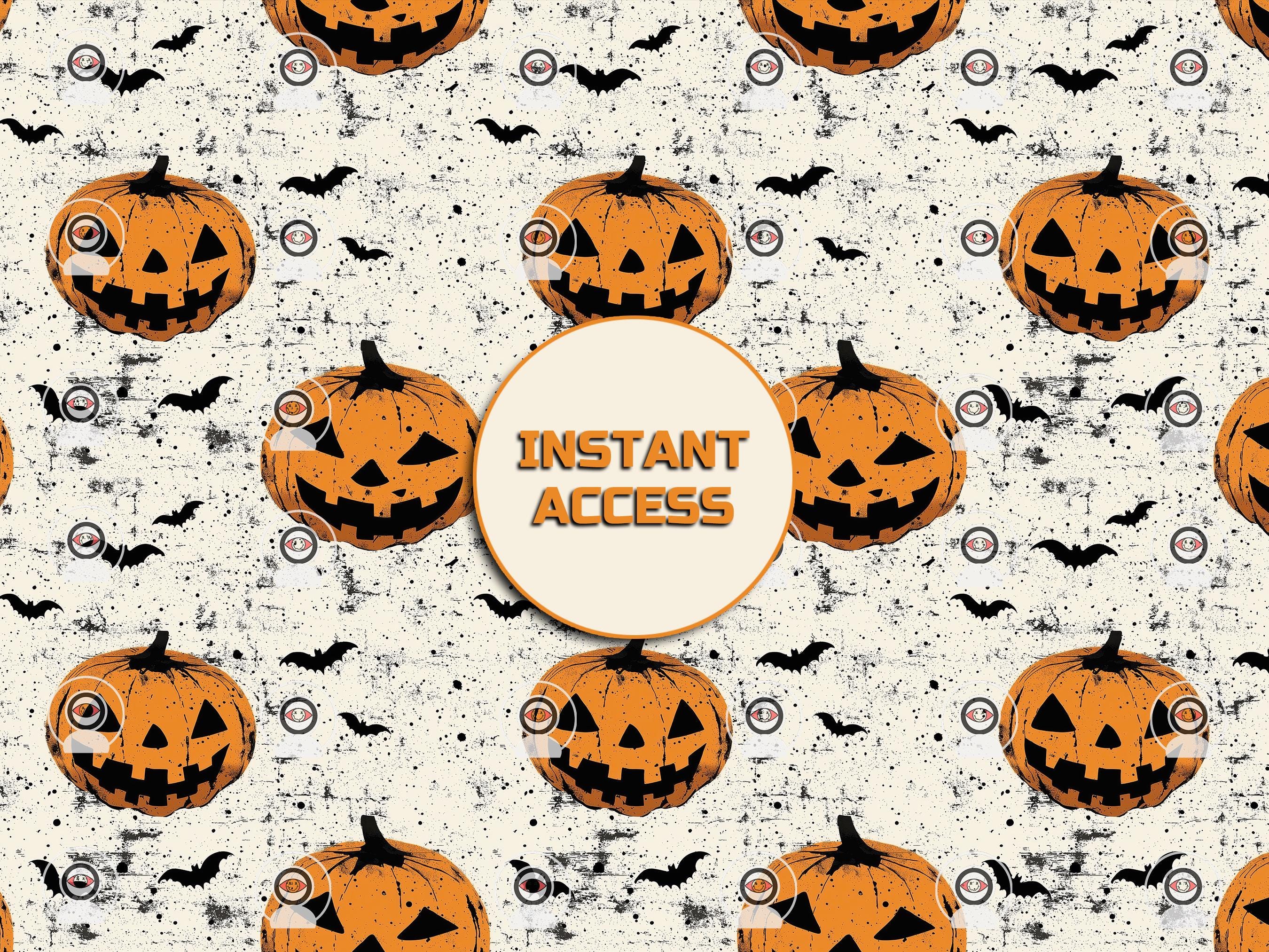 Jack-o-lantern Seamless Pattern Digital Download Tile Background ...
