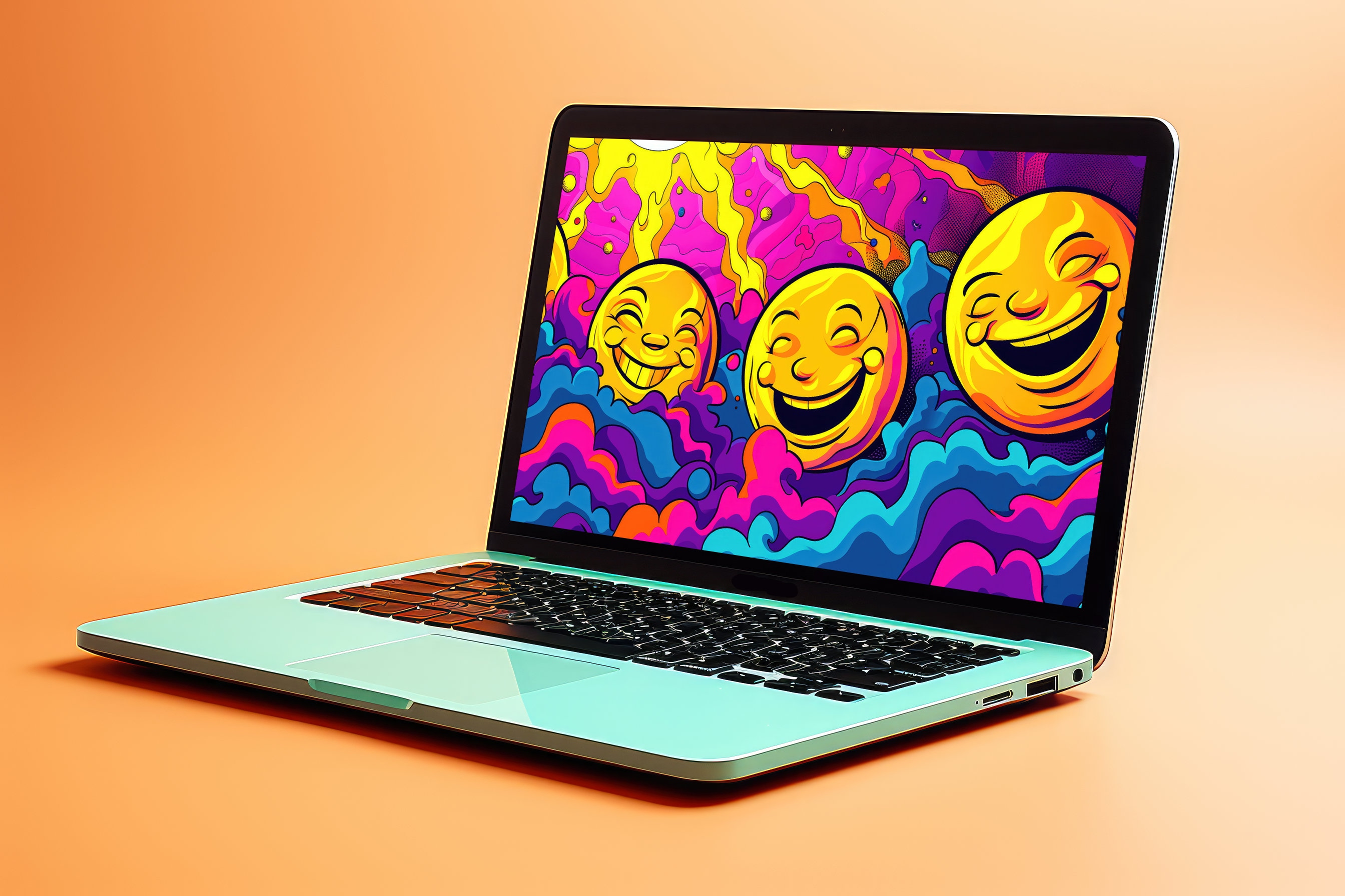 Trippy Smiley Toon Desktop Background 8 Digital Download Wallpapers ...