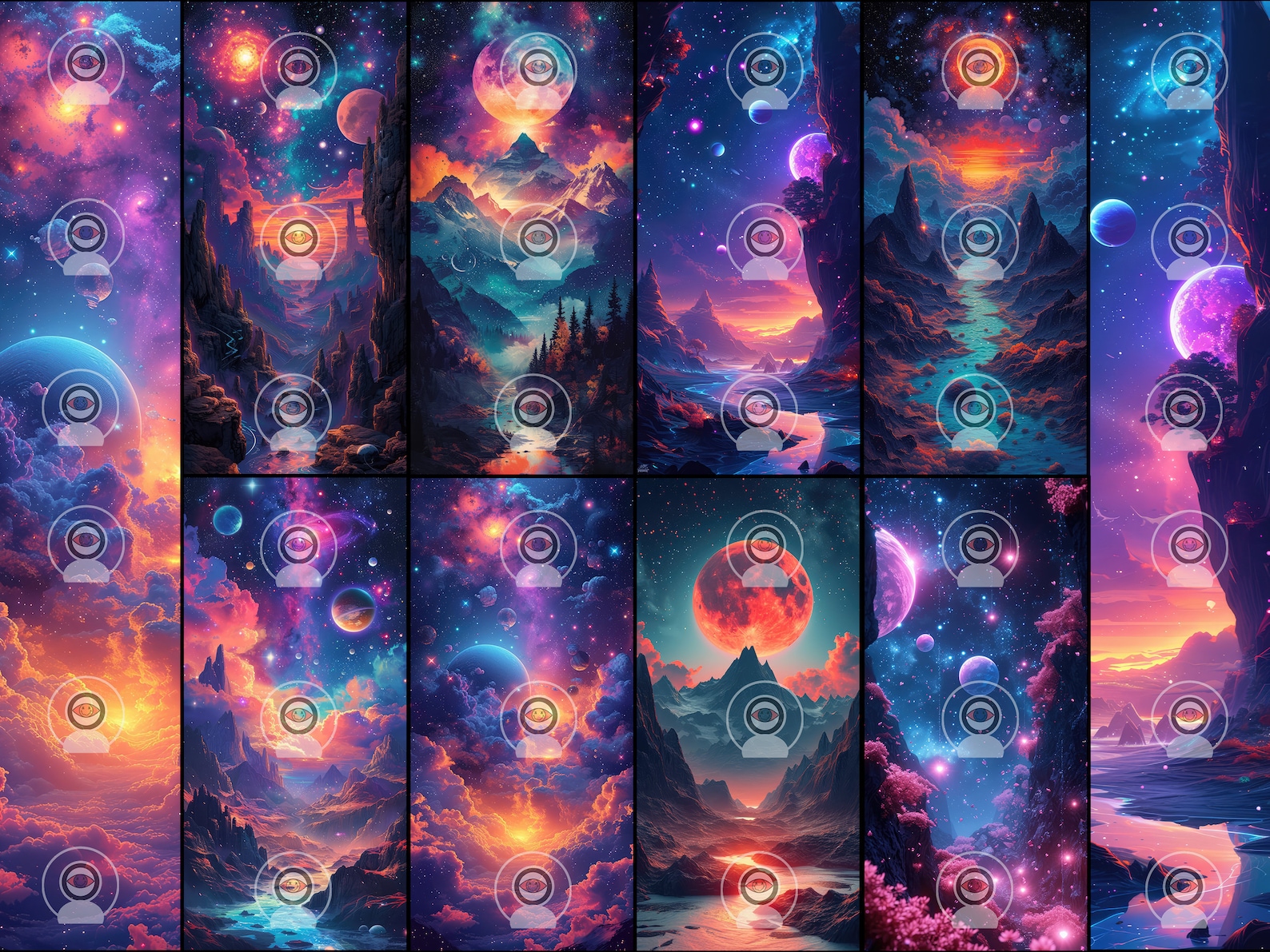 Galactic Dreamscape Wallpaper 16 Digital Download Backgrounds Space ...