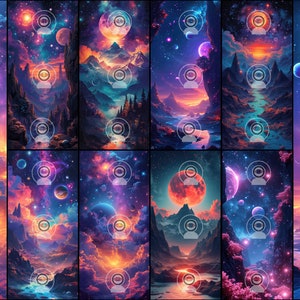Galactic Dreamscape Wallpaper 16 Digital Download Backgrounds Space Phone Background Celestial ...