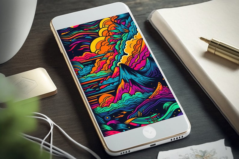 Neon 80's Phone Wallpaper 8 Digital Download Backgrounds iPhone ...