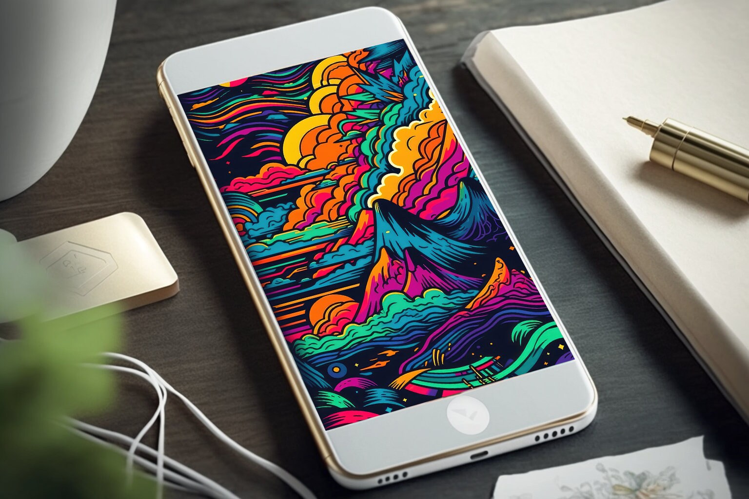 Neon 80's Phone Wallpaper 8 Digital Download Backgrounds iPhone ...