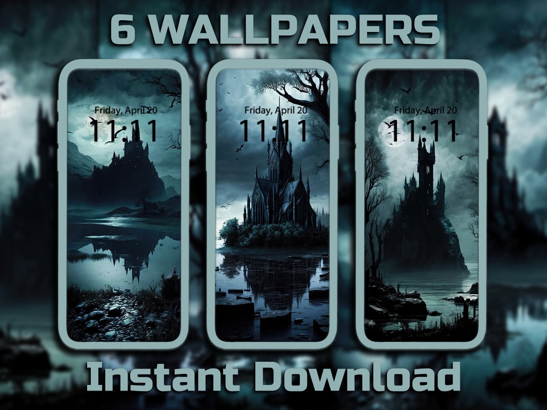 Gothic Castle Phone Wallpaper 6 Pack Digital Download Backgrounds ...