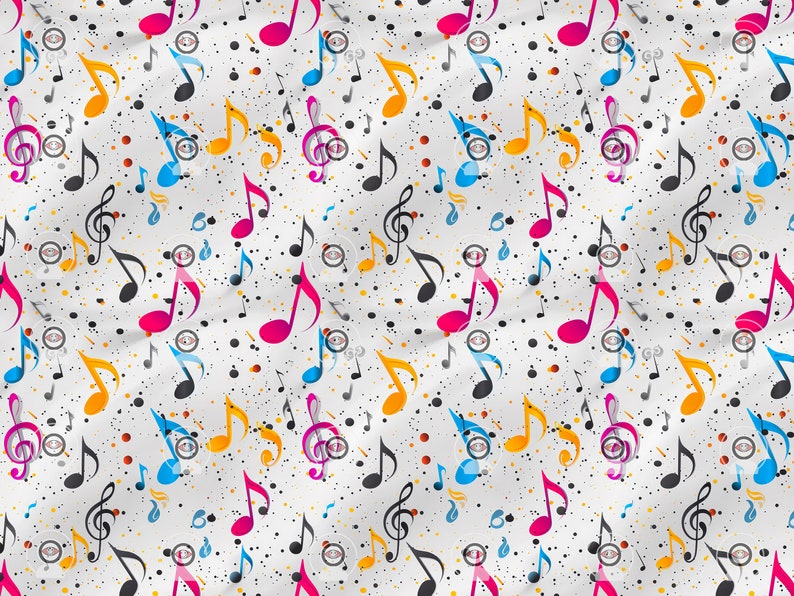 Musical Notes Seamless Pattern Digital Download Tile Background Music ...