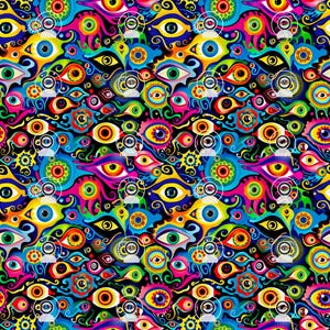 Trippy Eye Seamless Pattern Digital Download Tile Background ...