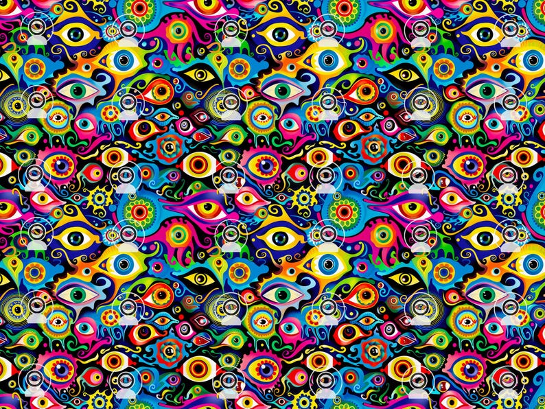 Trippy Eye Seamless Pattern Digital Download Tile Background ...
