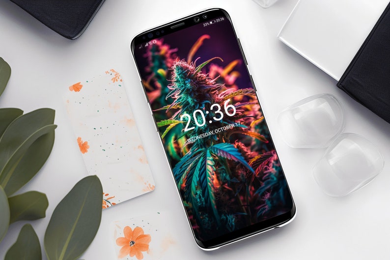 Cannabis Wallpaper 8 Digital Download Backgrounds Marijuana iPhone ...