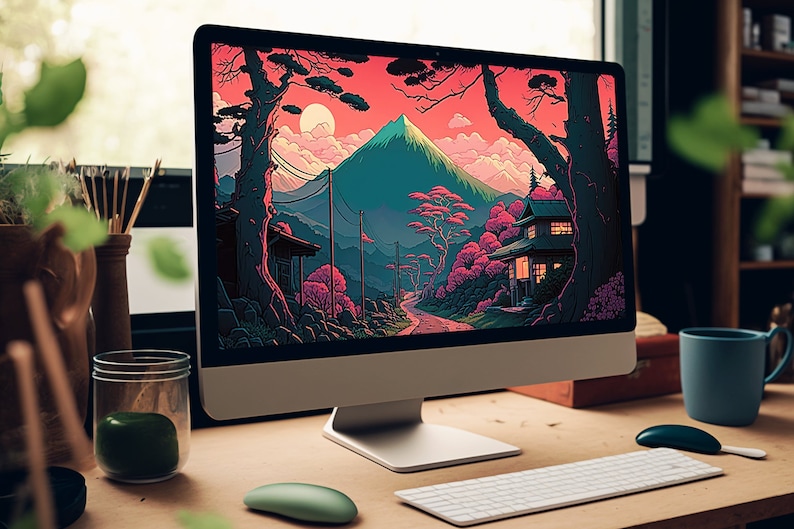 Anime Landscape Desktop Background 32 Digital Download Backgrounds ...