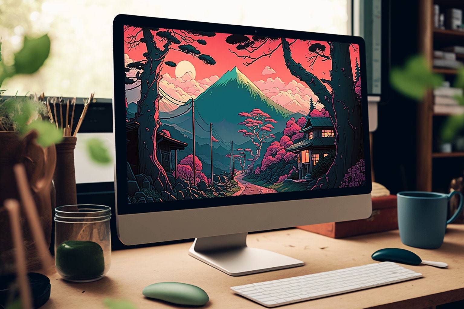 Anime Landscape Desktop Background 32 Digital Download Backgrounds ...