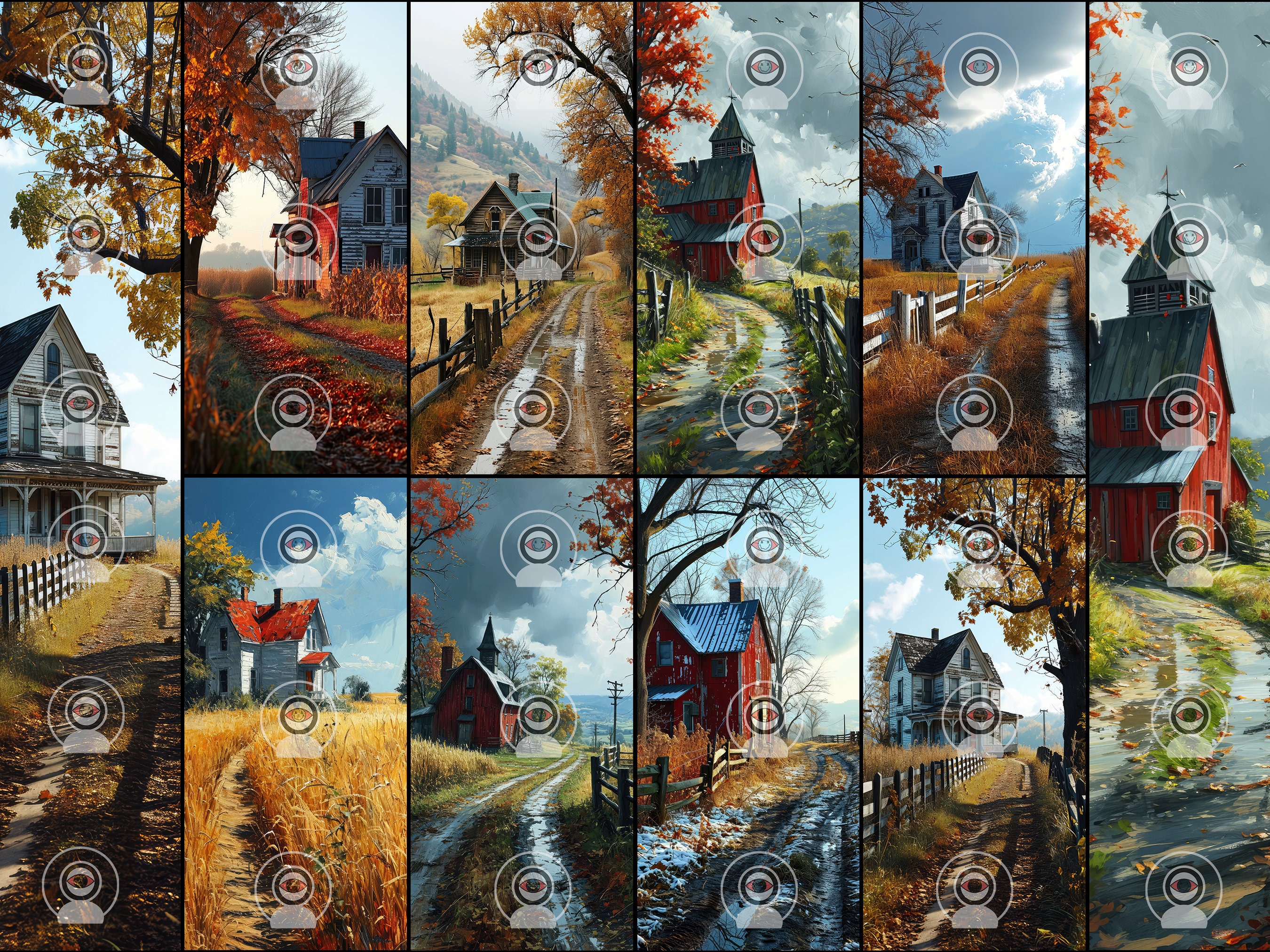 Rustic Farmhouse Phone Wallpaper 8 Digital Download Backgrounds Country ...