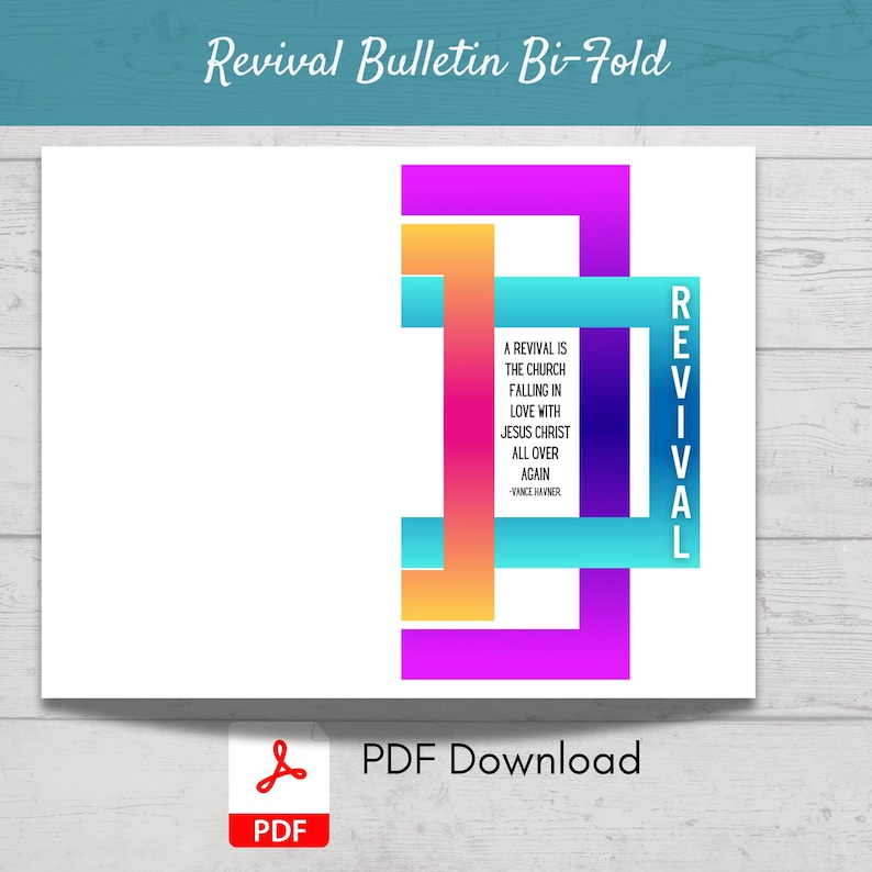 Church Revival Bulletin Cover: Colorful Bi-fold Design (PDF) - Etsy