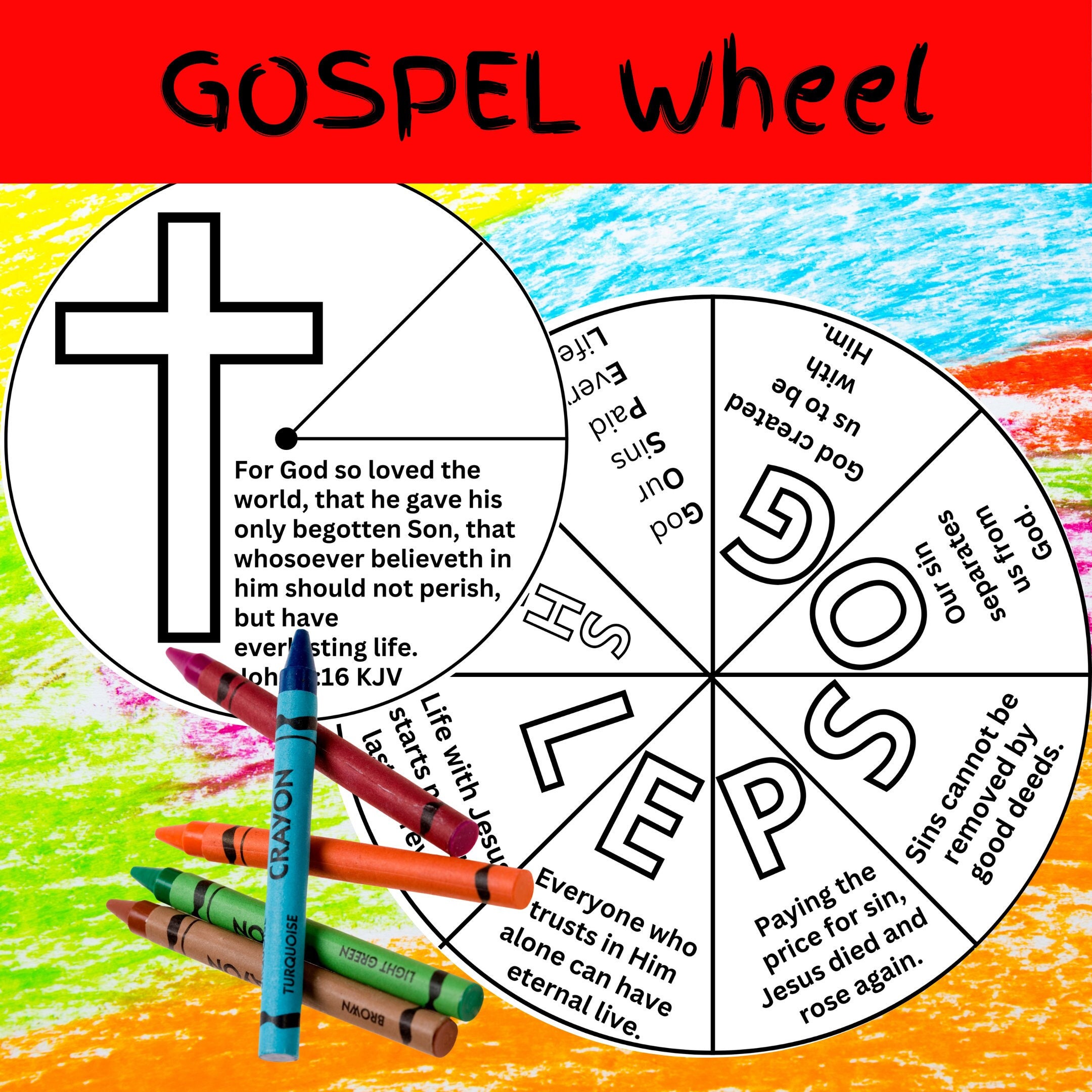GOSPEL Wheel Paper Craft | Acrostic to Share Gospel Message | VBS Craft ...