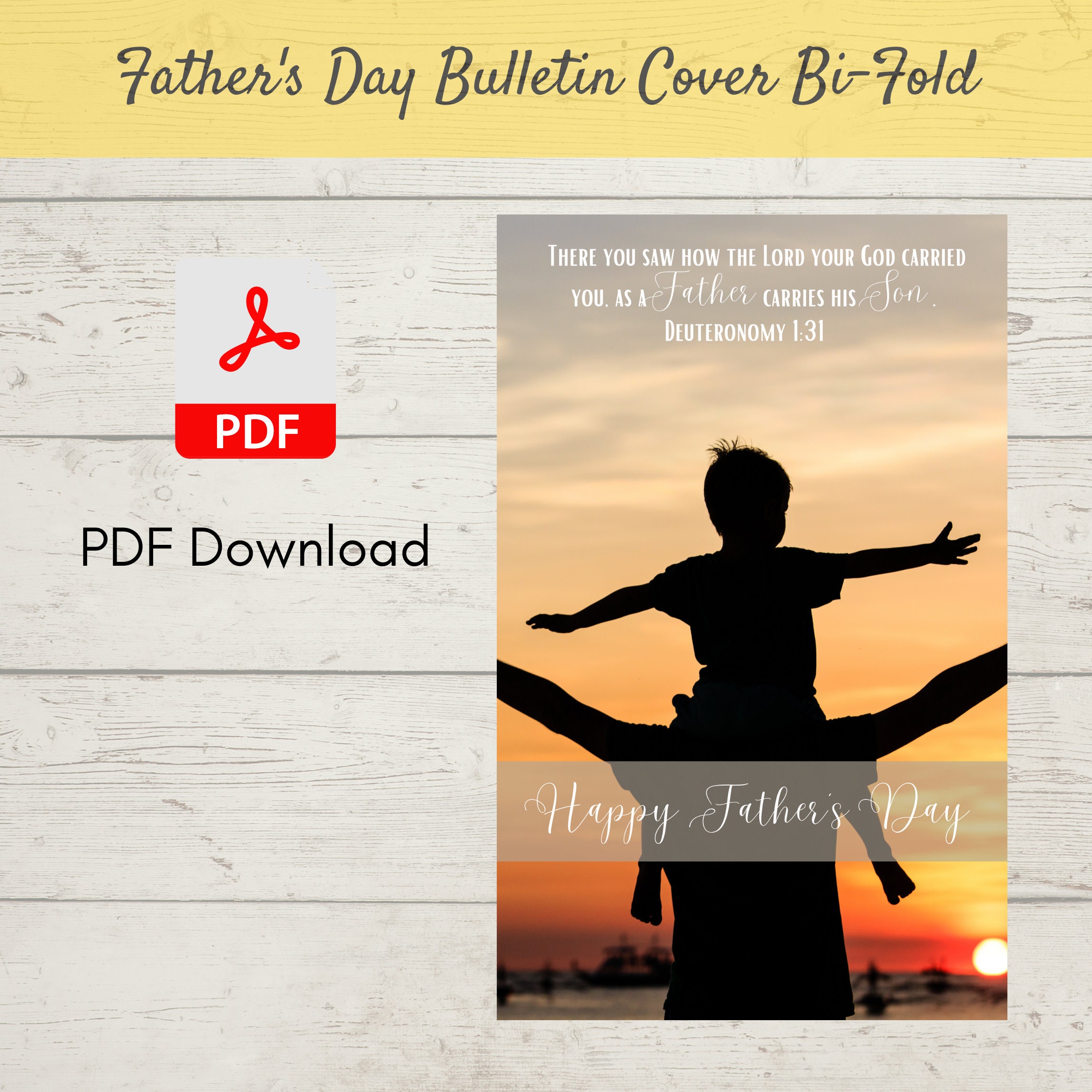 Father's Day Bulletin Cover | Bi-fold Design | PDF | Father Child ...