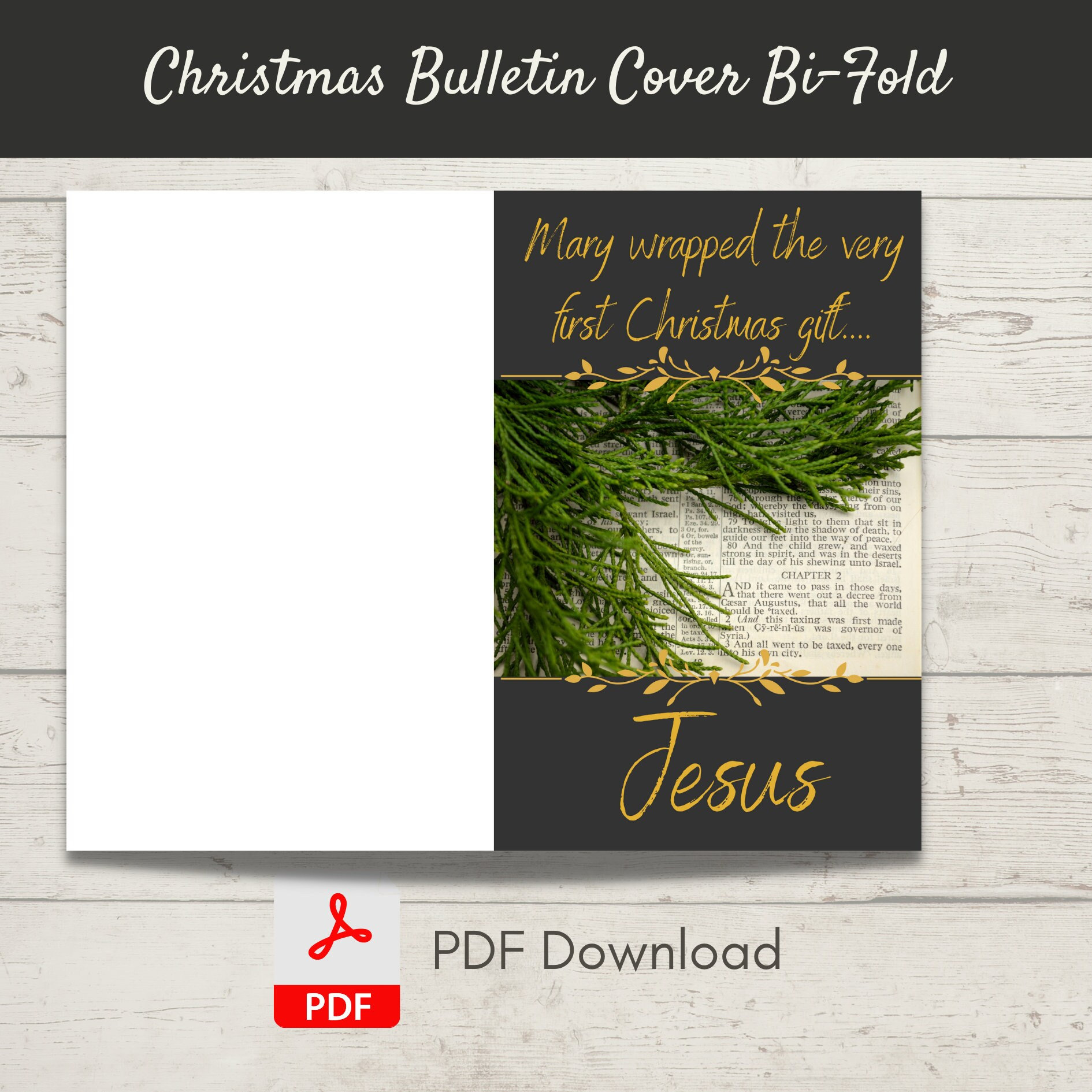 Christmas Church Bulletin Cover | Religious Flyer | Mary Wrapped the ...