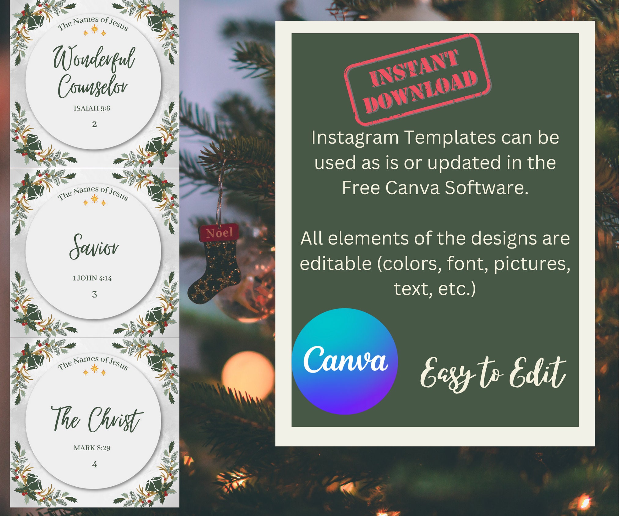 25 Names of Jesus Instagram Posts | Christmas Advent Countdown | Edit ...