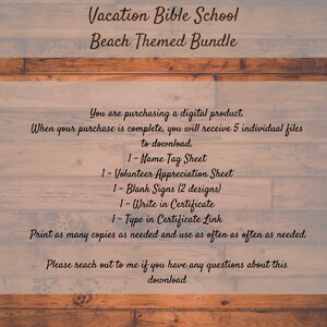 Vacation Bible School - Beach Themed Bundle - Name Tag, Completion ...
