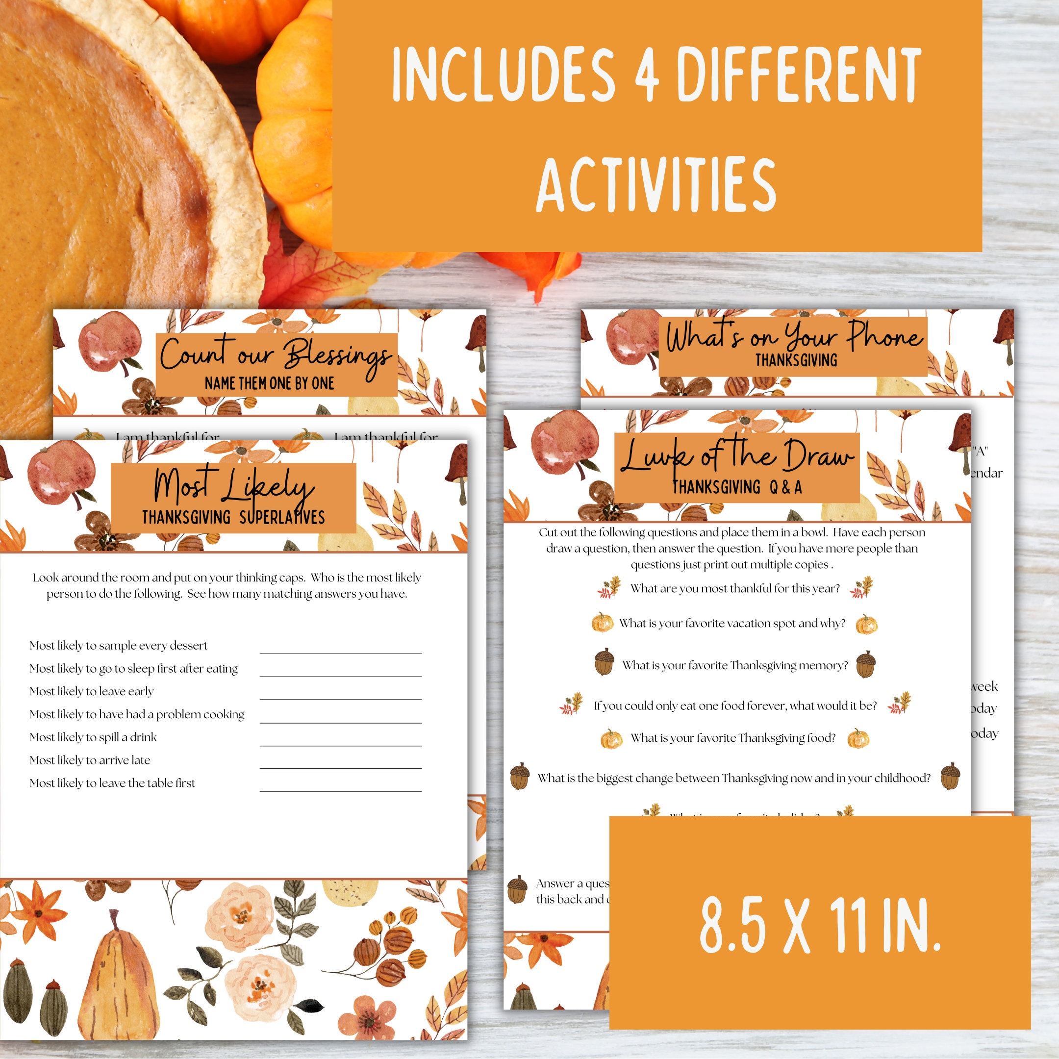 Printable Thanksgiving Activities | Thanksgiving Family Games | 4 Game ...
