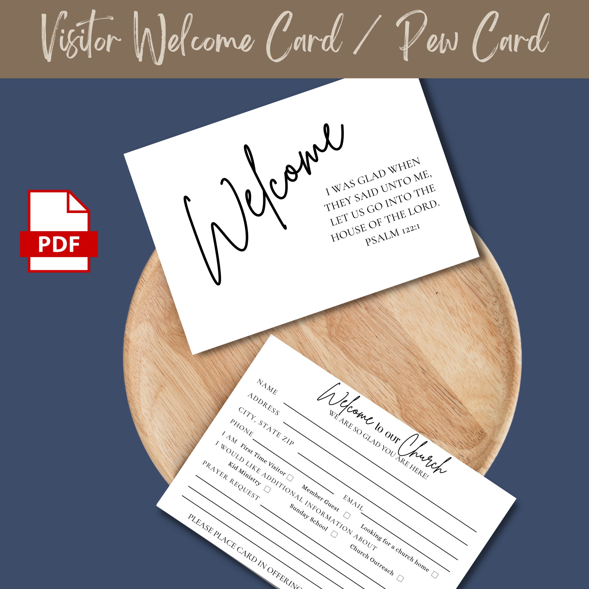 Church Welcome Card | Visitor Information Card | Pew Card | Connection ...