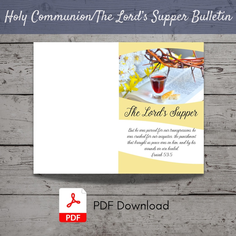 Church Communion Bulletin Cover - Etsy