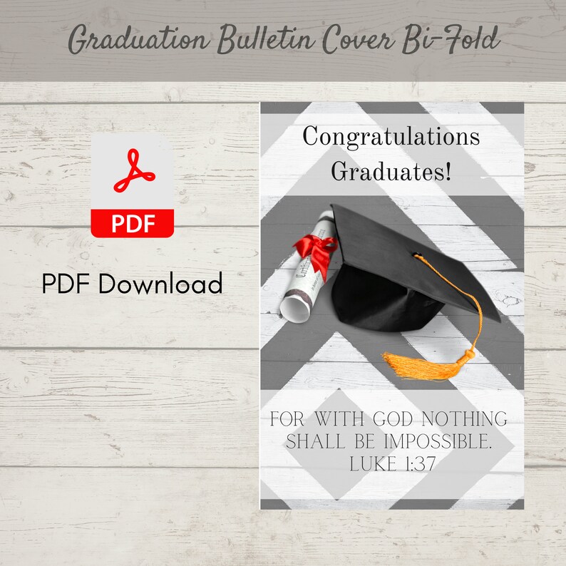 Graduation Bulletin Cover | Bi-fold Design | PDF - Etsy