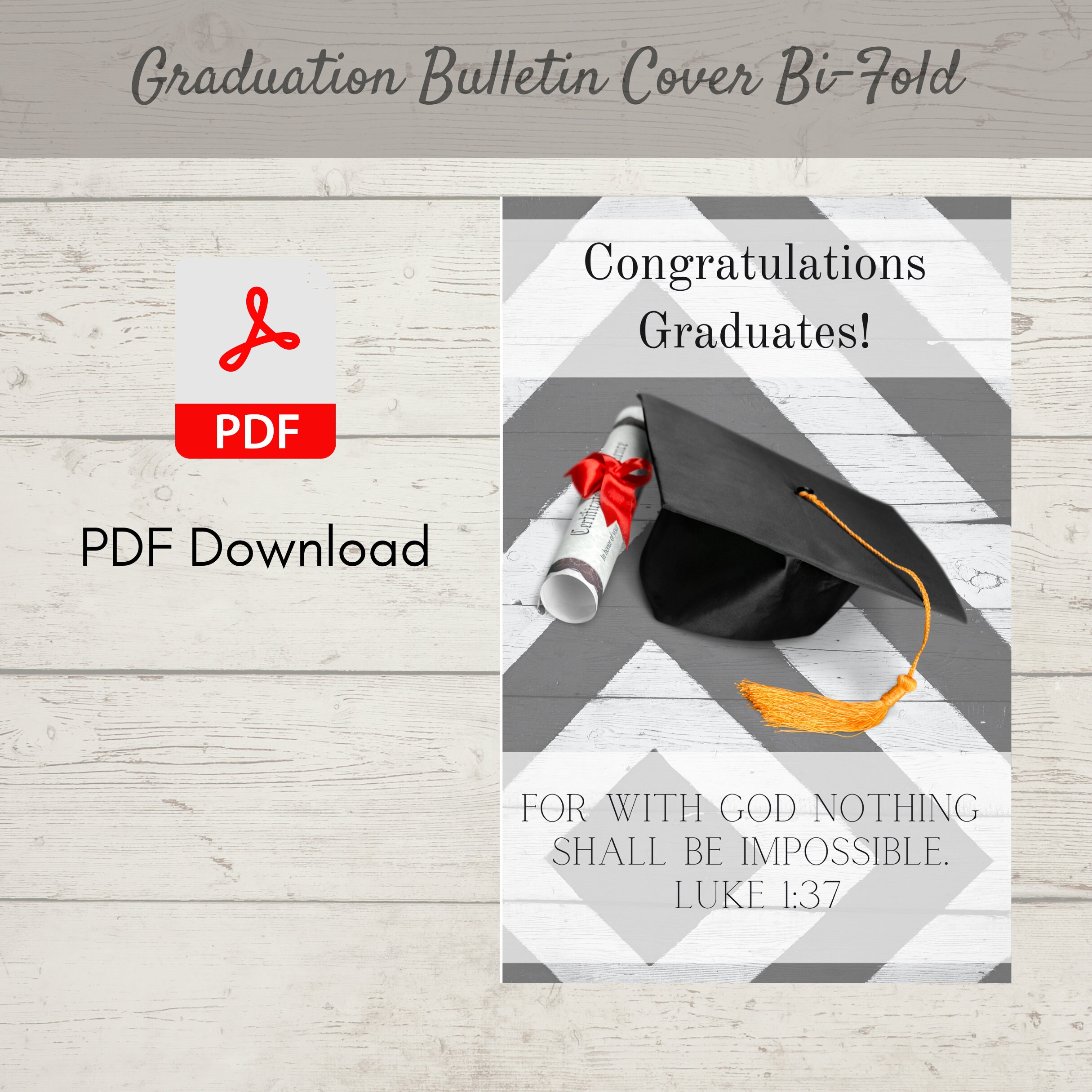 Graduation Bulletin Cover | Bi-fold Design | PDF - Etsy