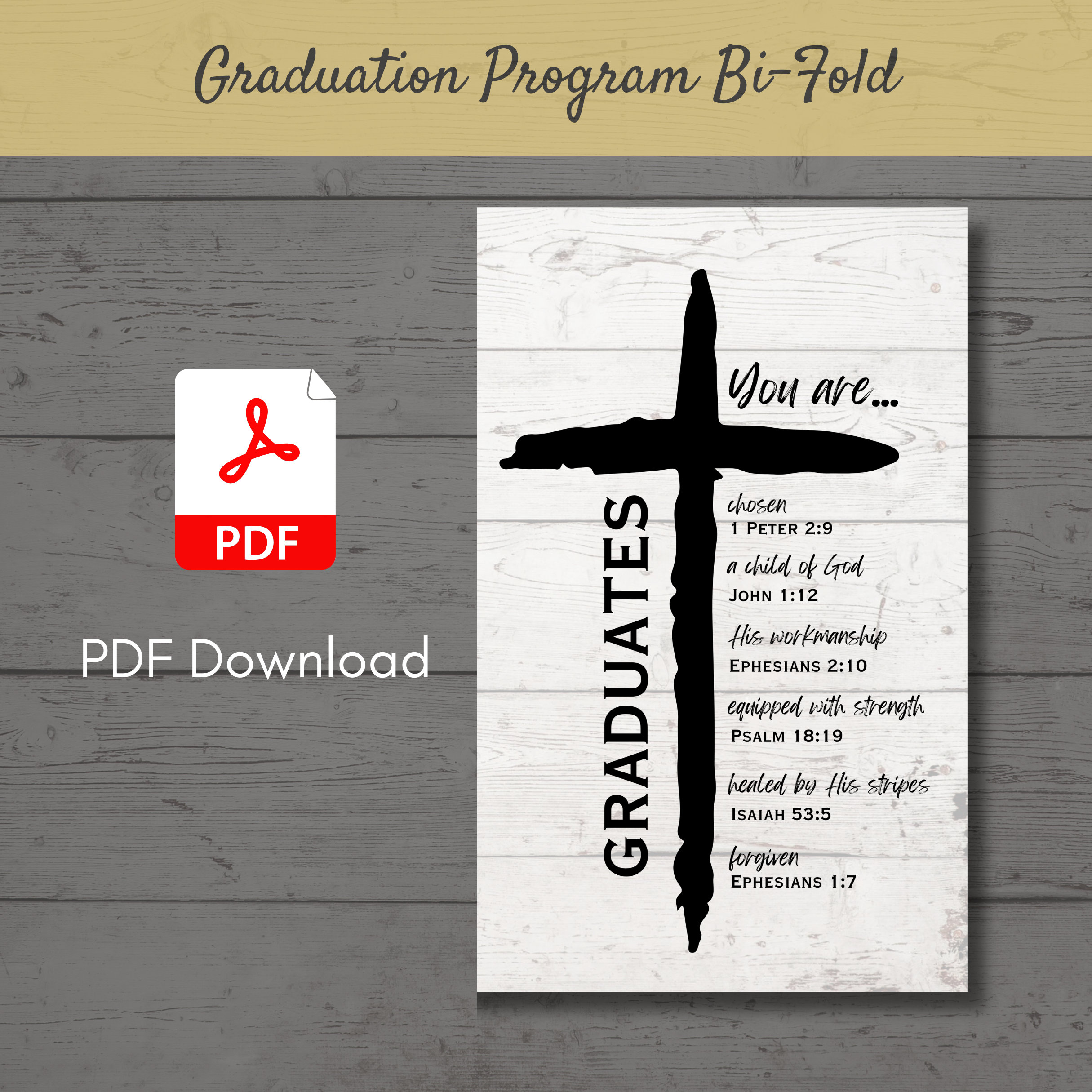 Graduation Program Cover | Bi-fold Design | PDF | Cross You Are ...