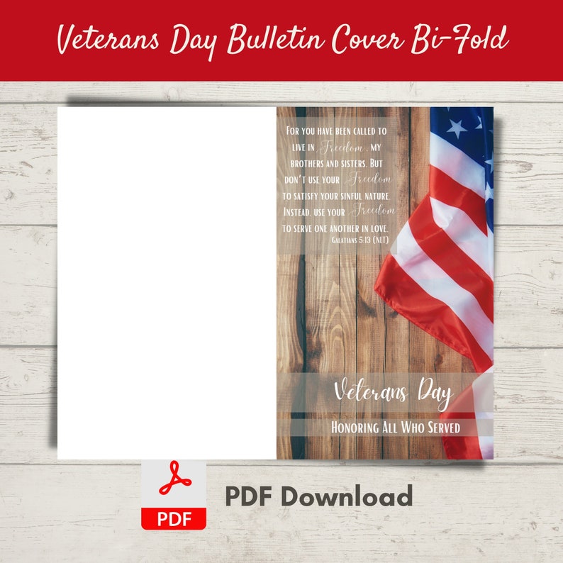 Veterans Day Bulletin Cover | Bi-fold Design | PDF - Etsy